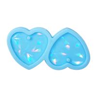 China MHC Love Shape UV Silicone Epoxy Resin Molds Jewelry Heart Pendant Beads Holographic Earring Resin Molds for sale