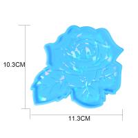 China MHC 3d Unique Resin Coasters Rose Flower Coasters Gold Holographic Silicone Resin Molds for sale