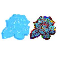 China MHC 3d Unique Resin Coasters Rose Flower Coasters Gold Holographic Silicone Resin Molds for sale
