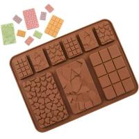 China MHC Christmas Deep Dubai Chocolate Bar Mould Custom Big Rectangle Silicone Chocolate Mold for sale