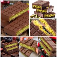 China MHC Chocolate Molds Silicone Geometric Square Large Deep Custom Dubai Chocolate Mold for sale