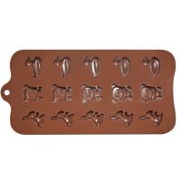 China MHC Manufacture Food Grade Silicone Chocolate Molds Cute Animal Design Duck Bear Rabbit for sale
