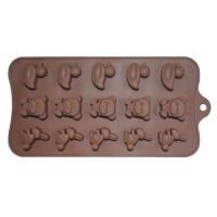 China MHC Manufacture Food Grade Silicone Chocolate Molds Cute Animal Design Duck Bear Rabbit for sale