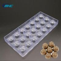 China Stocked MHC Polycarbonate Rose Flower Shaped Chocolate Molds FDA Approved for sale