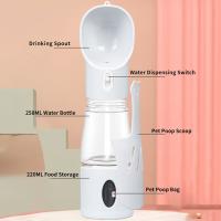 China MHC 3-in-1 Eco-Friendly Portable Pet Drinking Water Bottle with Food Container for Outdoor Travel Dogs Food Grade Material for sale