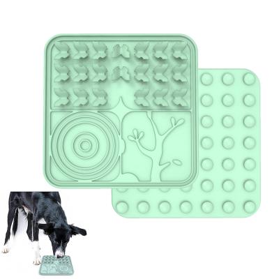 China MHC Custom Eco-Friendly Silicone Dog Lick Mat Square Shaped Portable Waterproof Food Grade Material for Small Animals Dog Bowls for sale
