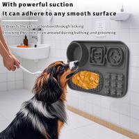 China MHC Custom Eco-Friendly Silicone Dog Lick Mat Square Shaped Portable Waterproof Food Grade Material for Small Animals Dog Bowls for sale