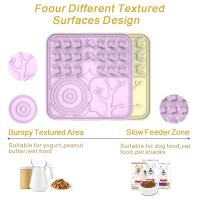 China MHC Custom Eco-Friendly Silicone Dog Lick Mat Square Shaped Portable Waterproof Food Grade Material for Small Animals Dog Bowls for sale