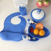 China Silicone Children's Baby Feeding Placemat Set Food Grade BPA Free Eco-Friendly Waterproof Non-slip Tableware Plate Bowl Spoon for sale