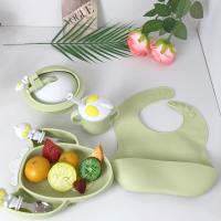 China Silicone Children's Baby Feeding Placemat Set Food Grade BPA Free Eco-Friendly Waterproof Non-slip Tableware Plate Bowl Spoon for sale