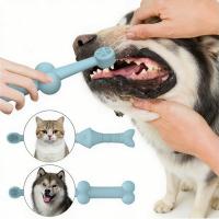 China Oral Care Pet Dog & Cat Toothbrush with Soft Bristles Anti-Slip Design Eco-Friendly Food Grade Silicone Easy Clean for sale