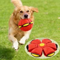 China Portable Pet Dog Toy Flying Saucer Magic Ball Cartoon Style Outdoor Sports Toy Interactive Small Animal Deformation Magic Ball for sale