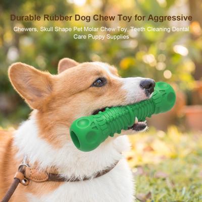 China Natural Rubber Dog Bone Toy Silicone Bone Shaped Pet Teething Stick Chew Toy Teeth Cleaning Dental Care Puppy Supplies for sale