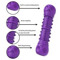 China Natural Rubber Dog Bone Toy Silicone Bone Shaped Pet Teething Stick Chew Toy Teeth Cleaning Dental Care Puppy Supplies for sale