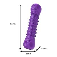 China Natural Rubber Dog Bone Toy Silicone Bone Shaped Pet Teething Stick Chew Toy Teeth Cleaning Dental Care Puppy Supplies for sale