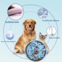 China Round Shark Dog Bowl Silicone Slow Feeder Sucking Food Licking Mat Dog Cat Cartoon Licking Mat Licking Bowl for sale