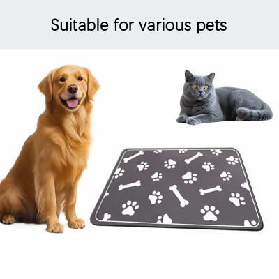 China Non-slip, Waterproof And Splash-proof Feeding Mat, Reusable Dog Urine Pet Mat, Bone-shaped Food Water Bowl, Dog Food Mat for sale
