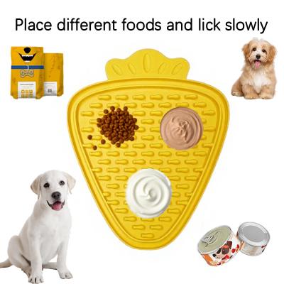 China Silicone Pet Food Pad, Pet Dog Licking Pad, Slow Food Dispenser, Strawberry Shaped Licking Pad, Dog Feeder, Licking Pad for sale