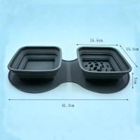 China Convenient Foldable Double-layer Silicone Pet Bowl Portable Food Bowl for Cats Dogs Suitable for Outdoor Hiking Food Grade for sale
