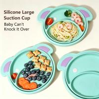 China Non-Toxic Silicone Baby Feeding Set Children's Infant Dinner Plate Toddler Dinner Plate with Cartoon Bear Design for sale