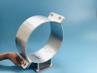 China Anti Corrosion Galvanized Carbon Steel Pipe Clamp With Bending Type Ear Plates for sale