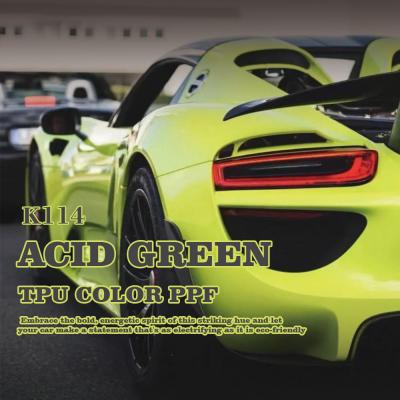 China K114 Acid Green TPU Color Car Paint Protection Film Scratch Anti PPF for sale