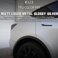 China K123 Matt Liquid Metal Glossy Silver TPU Color Car Paint Protection Film Full  Vinyl Wrap for sale