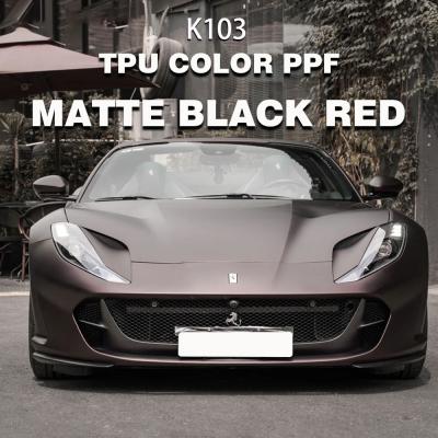 China K103 Matte Black Red TPU Car Color Protection Film Premium Car Wraps for sale