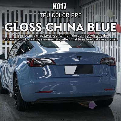 China K017 Gloss China Blue TPU Color Car Paint Protection Film Vinyl Wrap Huge for sale