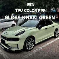 China K013 Gloss Khaki Green TPU Color Car Paint Protection Film Wrap Car Vinyl Premium for sale