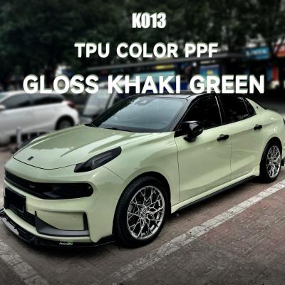 China K013 Gloss Khaki Green TPU Color Car Paint Protection Film Wrap Car Vinyl Premium for sale