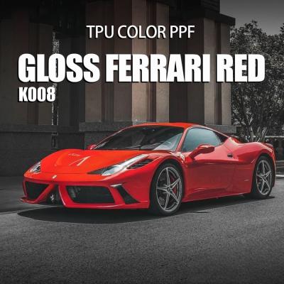 China K008 Gloss Ferrari Red High Quality TPU Color Car Paint Protection Film for sale