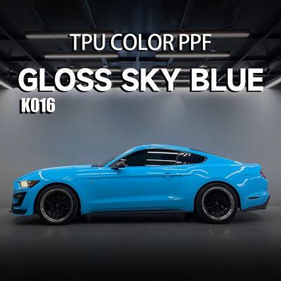 China K016 Gloss Sky Blue TPU Color Car Paint Protective Film Decorative Car Wraps for sale