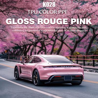 China K028 Gloss Rouge Pink TPU Color Car Paint Protection Film Car Wrap Sticker for sale