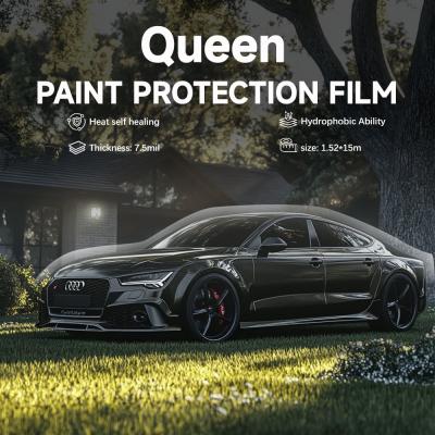 China Queen Gloss Auto Instant Healing TPU PPF Hydrophobic Car Clear Paint Protection Film 7.5mil for sale