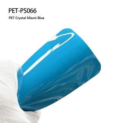 China PET-PS066 PET Crystal Miami Blue Vinyl Cork Grain Wrap Sticker 1.52 X 18m /1 Roll  Fatigue Resistance for sale