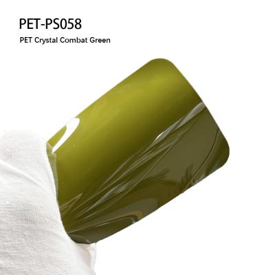 China PET-PS058 PET Crystal Combat Green Vinyl Printer For Car Wrap for sale
