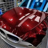 China Small Forged Carbon Red Wrap Carbon Fiber Vinyl Car Wrap Film Auto Sticker for sale
