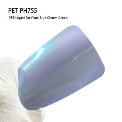 China PET-PH755 PET Liquid Far Peak Blue Charm Green 7.5mil Vehicle Protection Wrap for sale