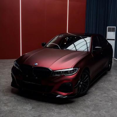 China PET-PD122 PET Super Matte Restorable Romania Red 7.5mil Color Car Vinyl Film for sale