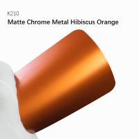 China Matte Chrome Metal Hibiscus Orange Vehicle Wraps TPU Car Vinyl Wrap Self Adhesive Film for sale
