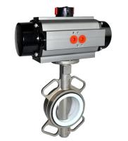 China Stainless Steel Pneumatic Wafer Butterfly Valve PN16 PN25 DN50-DN300 150LB 300LB for sale