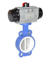 China Stainless Steel Pneumatic Wafer Butterfly Valve PN16 PN25 DN50-DN300 150LB 300LB for sale