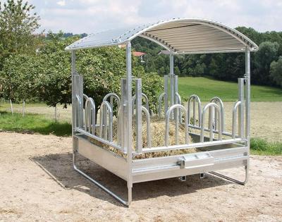 China Hot Dip Galvanised Steel Horse Metal Hay Feeder With Roof Hay Saver Slow Feeder for sale