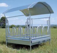 China Livestock 1.75m Galvanized Horse Feeder Rack With 30cm Roof 100kg for sale