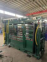 China Blue Green Powder Coated Cattle Chute Crush With Extrusion The Body Of The Cow for sale