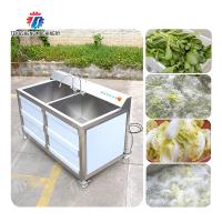 China Fruit Orange Leaves Vegetables sward beans  Herbs Fruiting vegetables Wash Washer Washing Cleaning processing production Double cylinder fruit and vegetable washing machine for sale