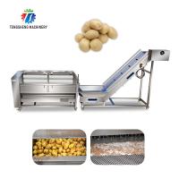 China 1.5 Tons / Hour Fruit And Vegetable Processing Line Root Brush Washing for sale