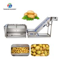 China Stainless Steel Fruit And Vegetable Processing Line Brush Cleaning And Hoisting for sale