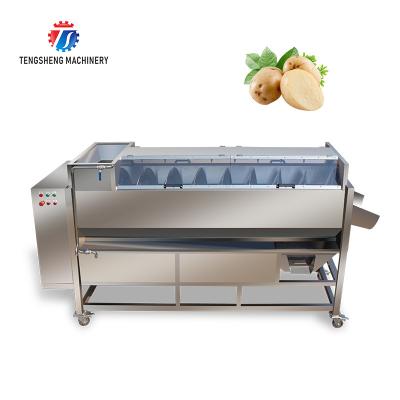 China 580KG 3500KG/H Supply large yield potato peeling machine peeling machine taro cleaning machine screw out of material for sale